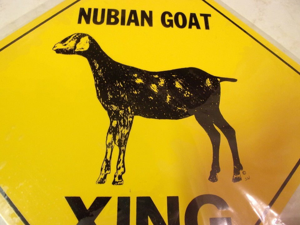 NUBIAN GOAT XING Aluminum Novelty Amber Sign 17" X 17" DIAGONAL SIGN ...