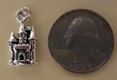 DISNEY PARKS CINDERELLA'S CASTLE SILVER TONE CHARM 2 SIDED NEW | eBay