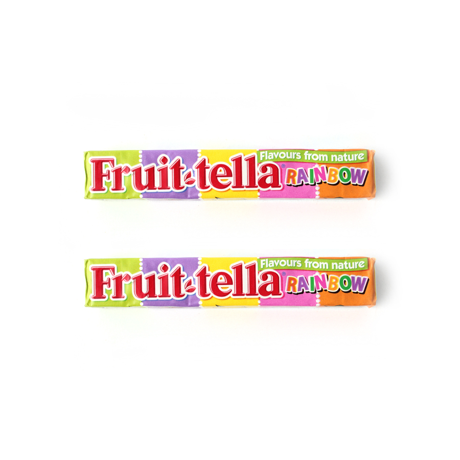 2x FRUITTELLA Rainbow Apple Lemon Orange Berry Flavor Chewy Candy 2 x ...