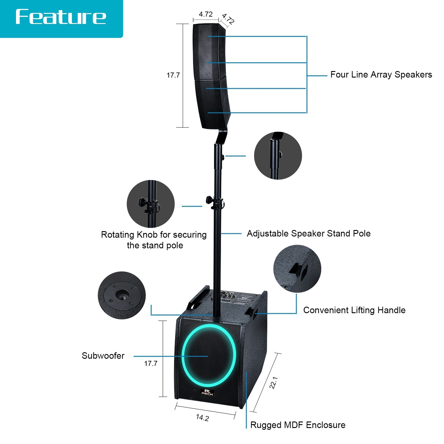PRORECK Club 3200 12-Inch DJ/PA System Powered Speaker Combo Set | eBay