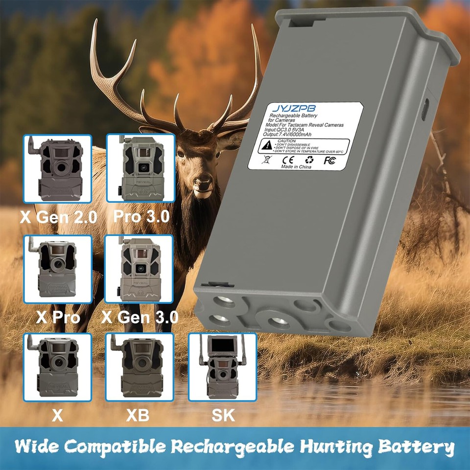 2PCS Rechargeable Battery for Reveal Hunting Trail Camera X Gen 3.0,2.0 ...