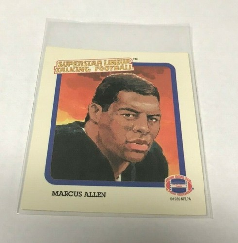 SUPERSTAR LINEUP TALKING FOOTBALL MARCUS ALLEN CARD ONLY 1989 | eBay