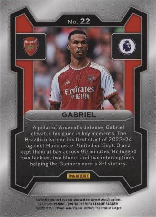 Las mejores ofertas en 2023-24 Panini Prizm Premier League Gabriel #22 ...