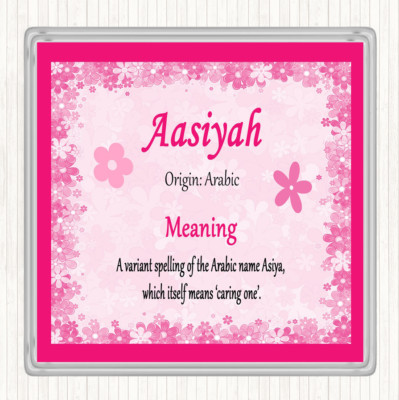Aasiyah Name Meaning Drinks Mat Coaster Pink | eBay UK