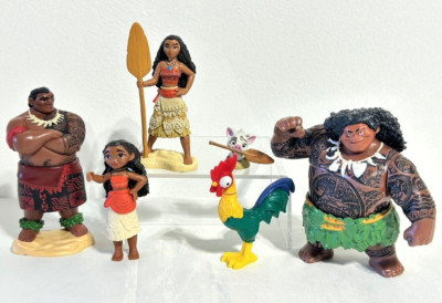 Disney Moana Figures Lot of 6 Maui Hei Hei Chief Tui Pua Moana D2 | eBay