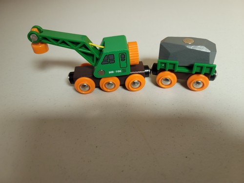 Brio World Wooden Railway #33698 Clever Crane Wagon Set Very Good ...