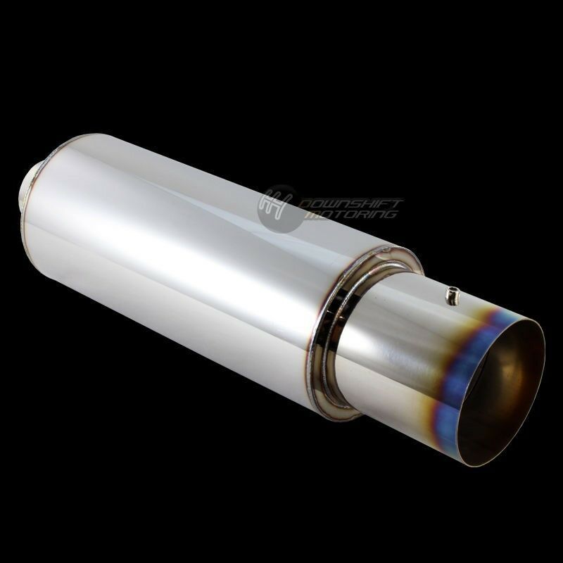 N1 Style 4" Burn Tip Stainless Steel Muffler 2.5" Inlet W/ Silencer ...