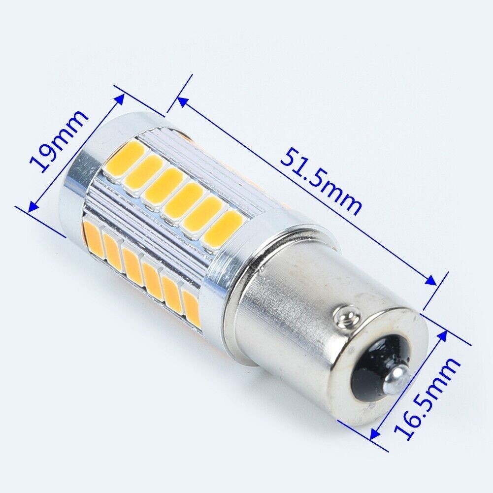 4x BAU15S PY21W 581 AMBER LED CANBUS TURN SIGNAL INDICATOR LIGHT BULBS ...