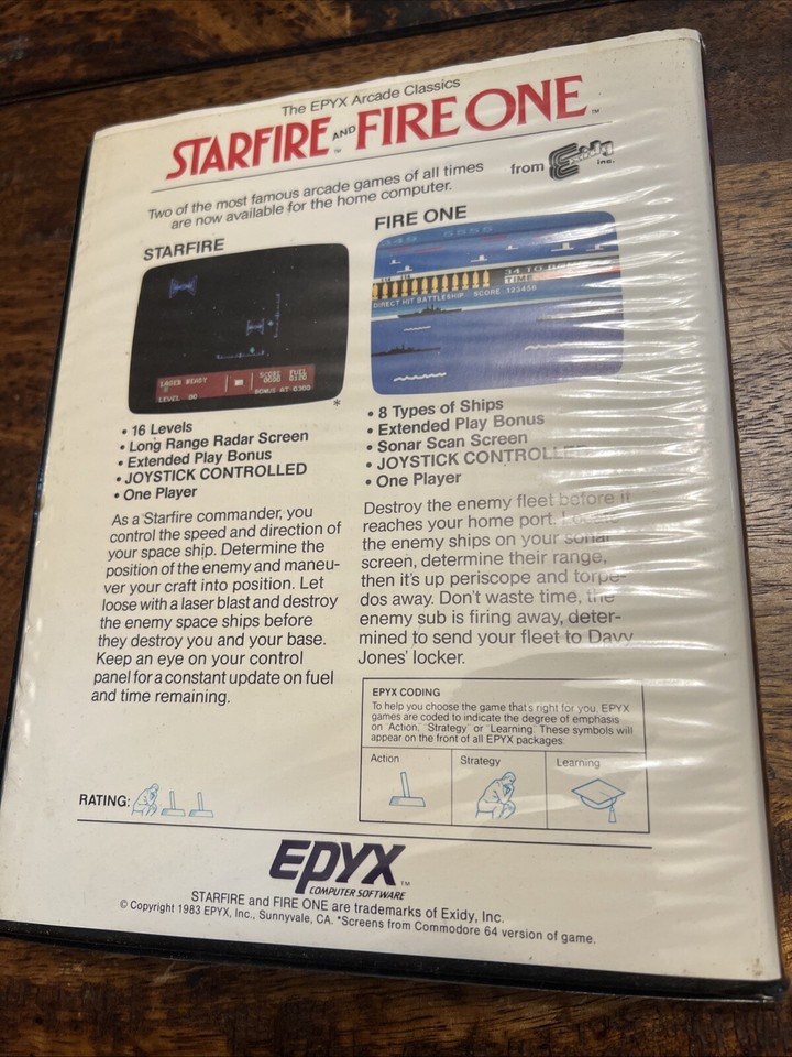 Commodore 64 / 128 C64 Starfire and Fire One Game Epyx in Box with ...