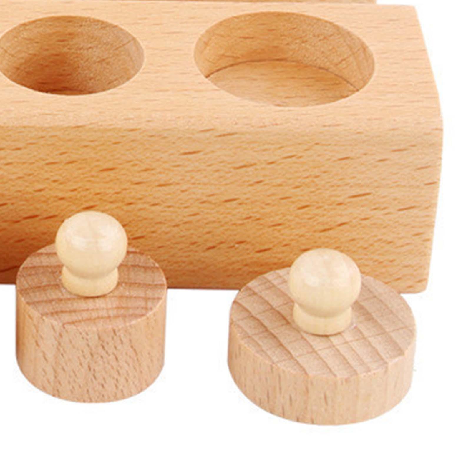 4Pcs Wooden Knob Log Cylinder Blocks Grouping for Preschool Toys Home ...