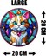 Cat Decorative Stained glass Effect Static cling window Sticker ...
