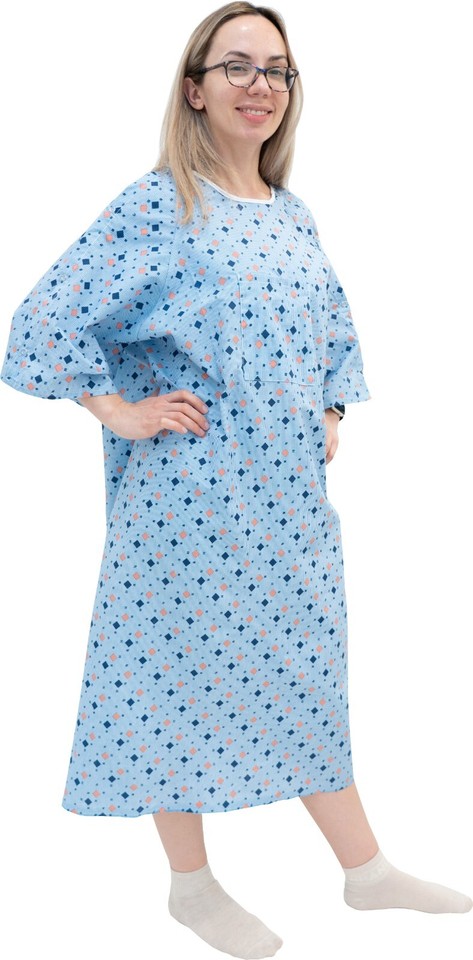 3 Pack - Unisex Hospital Gown IV Snap Sleeves - Fits Small to 2XL | eBay