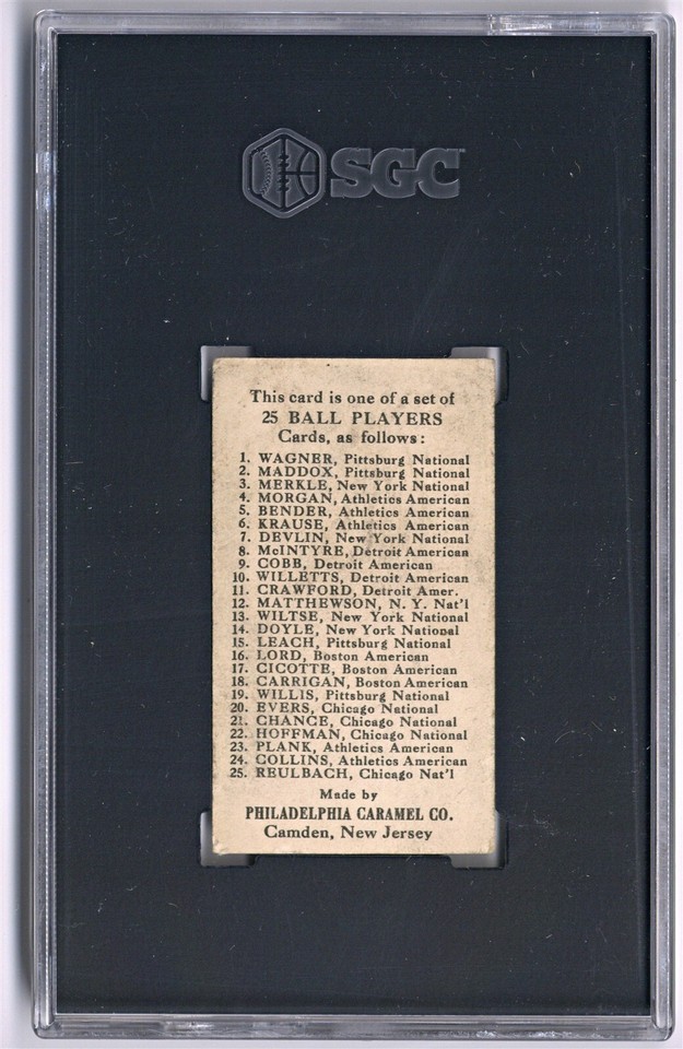 1909 E95 Philadelphia Caramel ED REULBACH 4.5 VG-EX+ CHICAGO CUBS Set ...