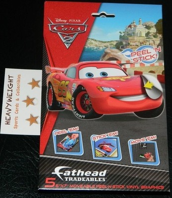 CARS 2 FATHEAD TRADEABLES (5) 5x7 PEEL N STICK VINYL GRAPHICS DISNEY ...