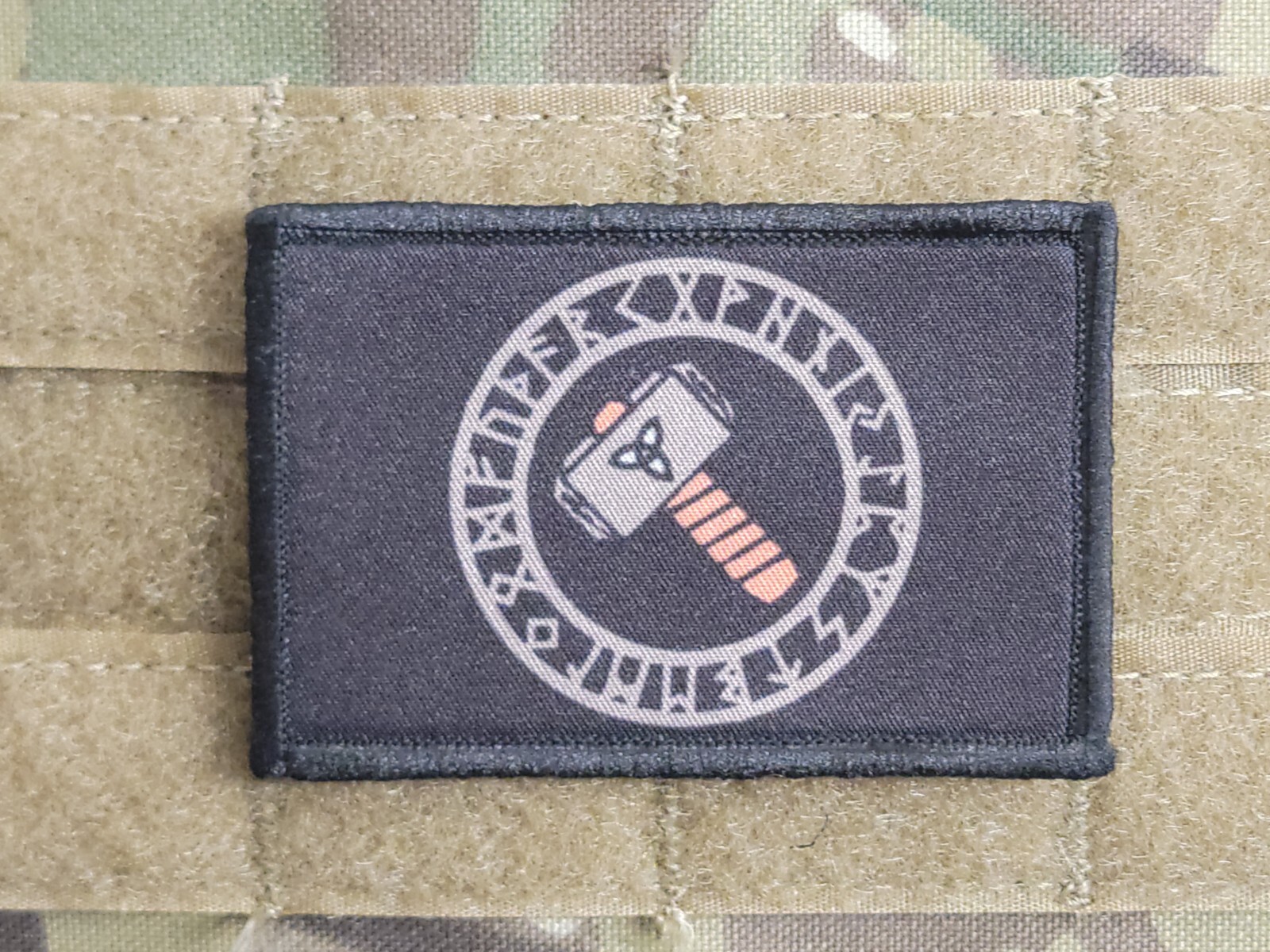 Thor Hammer Mjolnir Viking Norse Runes Tactical hook Military Morale ...