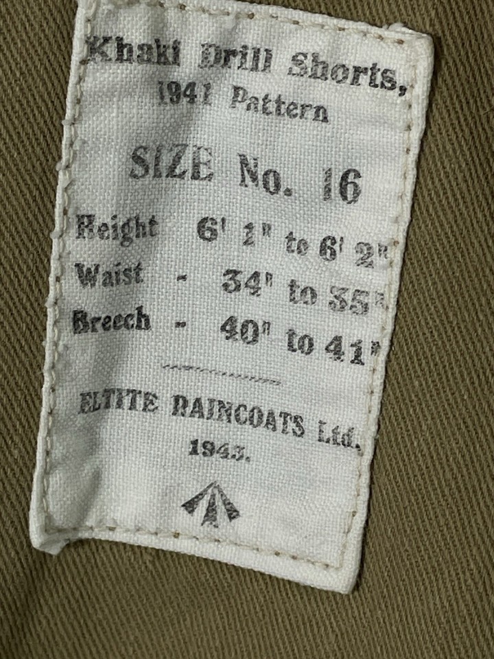 Vintage WWII British 1943 Pattern Khaki Shorts Mens Size No 16 Tan ...