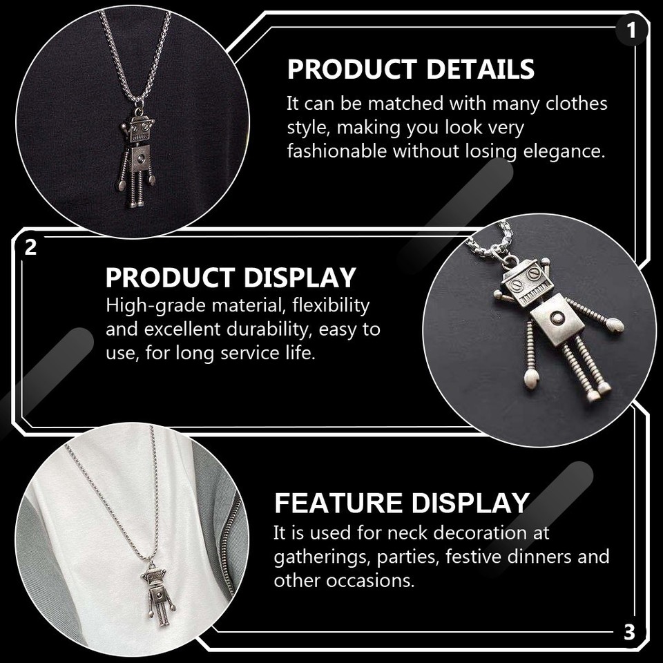 1pc Antenna Robot Neck Chain Pendant Vintage Style Necklace Chic Neck ...