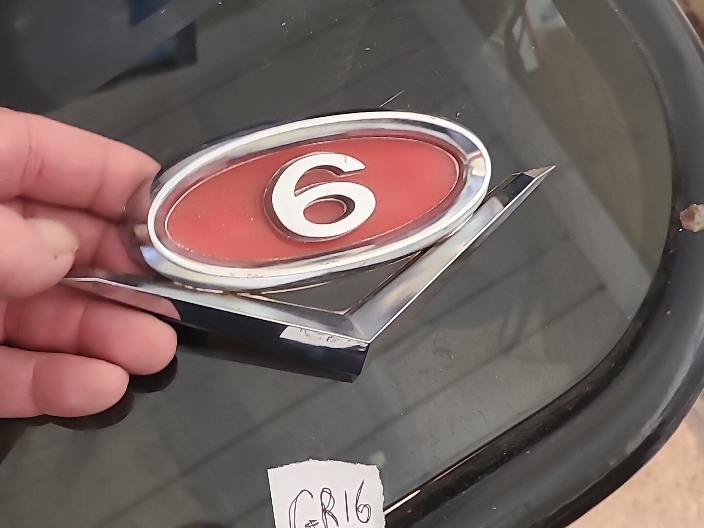 VINTAGE 1960S GMC TRUCK V6 FENDER EMBLEM OEM GM 2484679 A+++ BIN GR16 ...