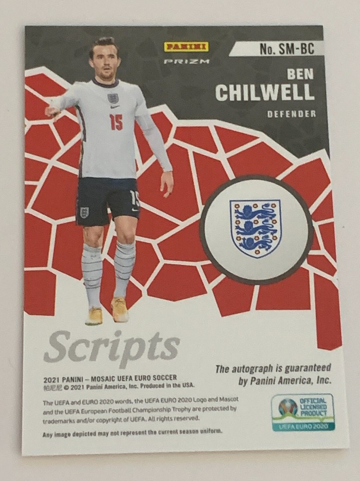 BEN CHILWELL #SW-BC 2020-21 Panini Mosaic EURO - SILVER DISCO AUTOGRAPH ...
