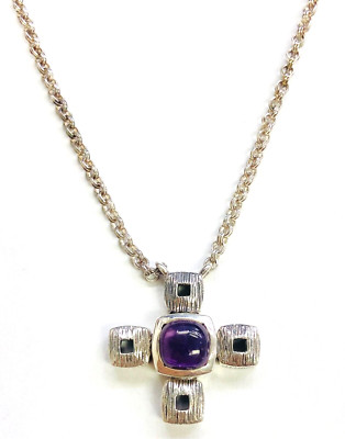 QVC Robert Elizondo Sterling Amethyst Cross Necklace | eBay