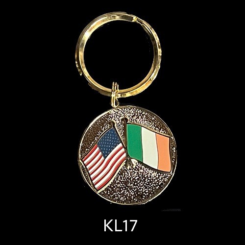 BRASS & ENAMEL KEY RINGS - USA IRELAND FLAGS | eBay