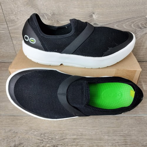 OOFOS OOmg eeZee Shoes Womens 10 Black White Slip On Recovery Comfort ...
