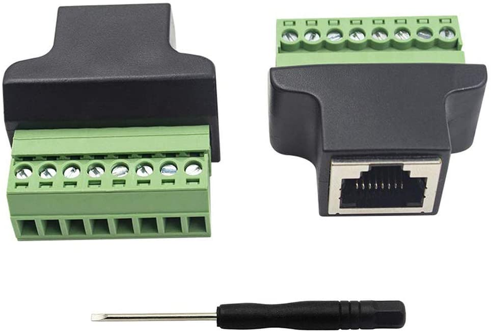 RJ45 Breakout, RJ45 Screw Terminal Adaptor Connector, 2-Pack 8P8C ...