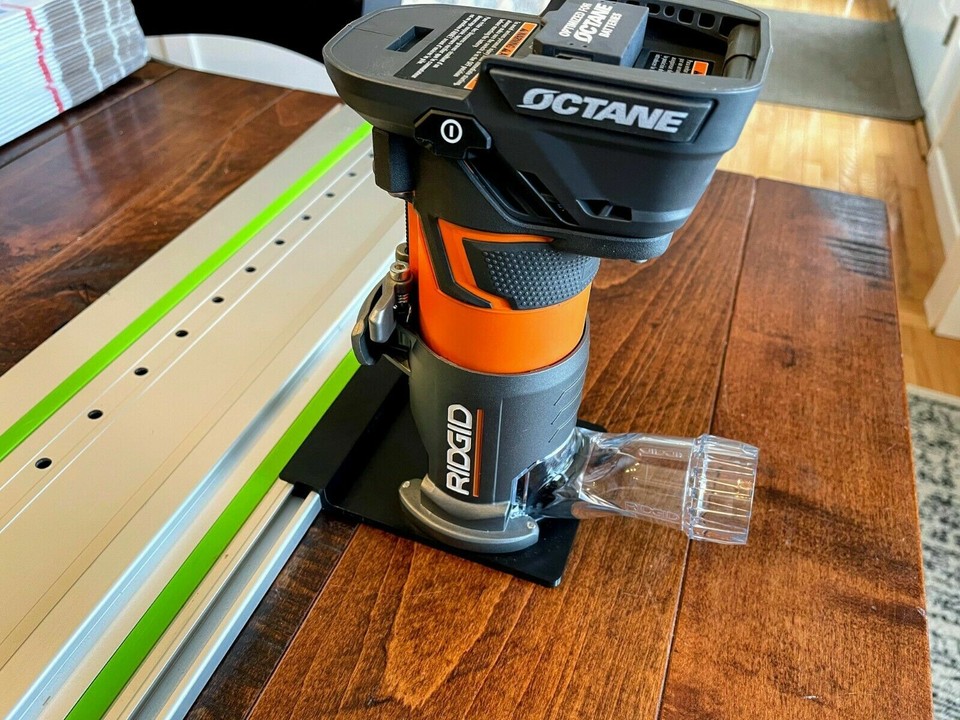 Ridgid Router Adapter for Track Saw Guide Rails - Ridgid 18v Trim ...