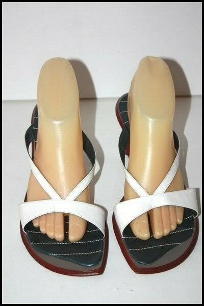 Enzo Moreno Sandals vintage All White Leather T 40 Ve… - Gem