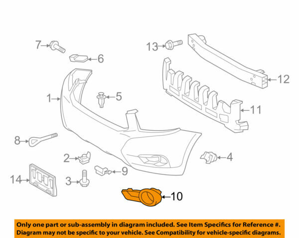 81481-48040-C0 Toyota Cover, fog lamp, rh 8148148040C0, New Genuine OEM ...