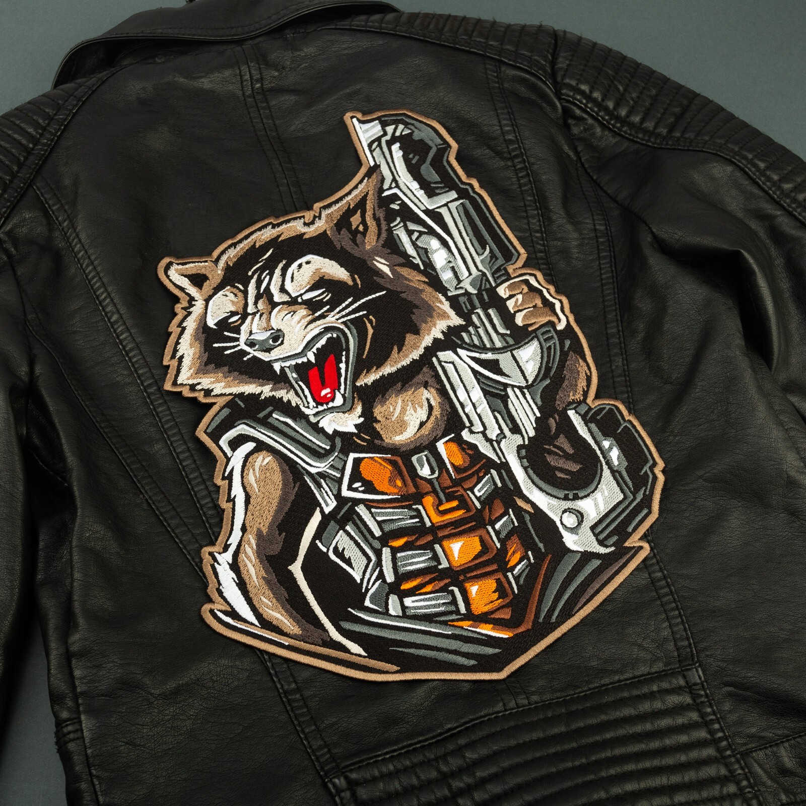 Cyber Rocket Raccoon Large Patch, Embroidered Guardian Hero Back Patch ...