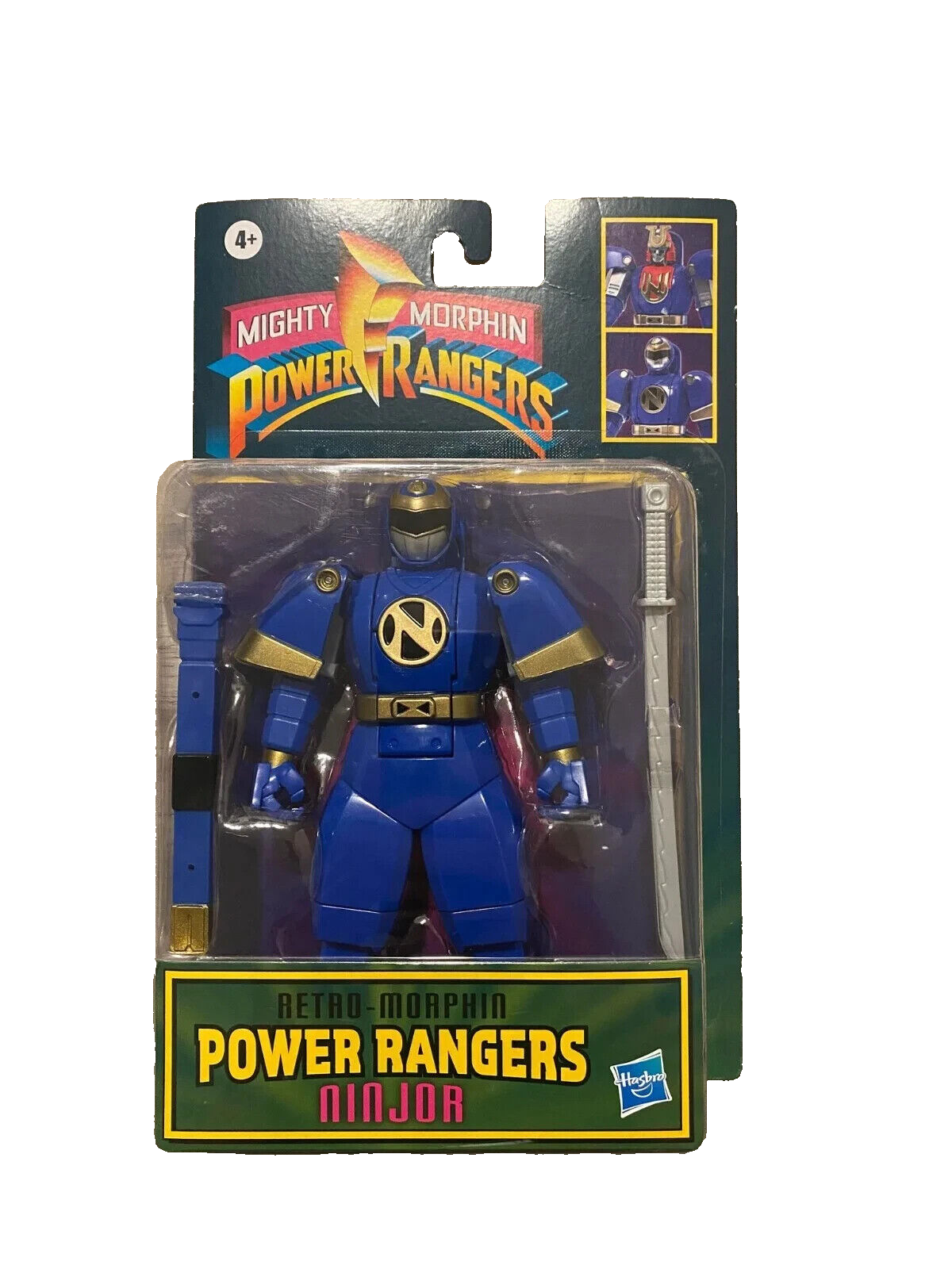 Hasbro Power Rangers Blue NINJOR Retro Morphin Automorph Fliphead 2021 ...