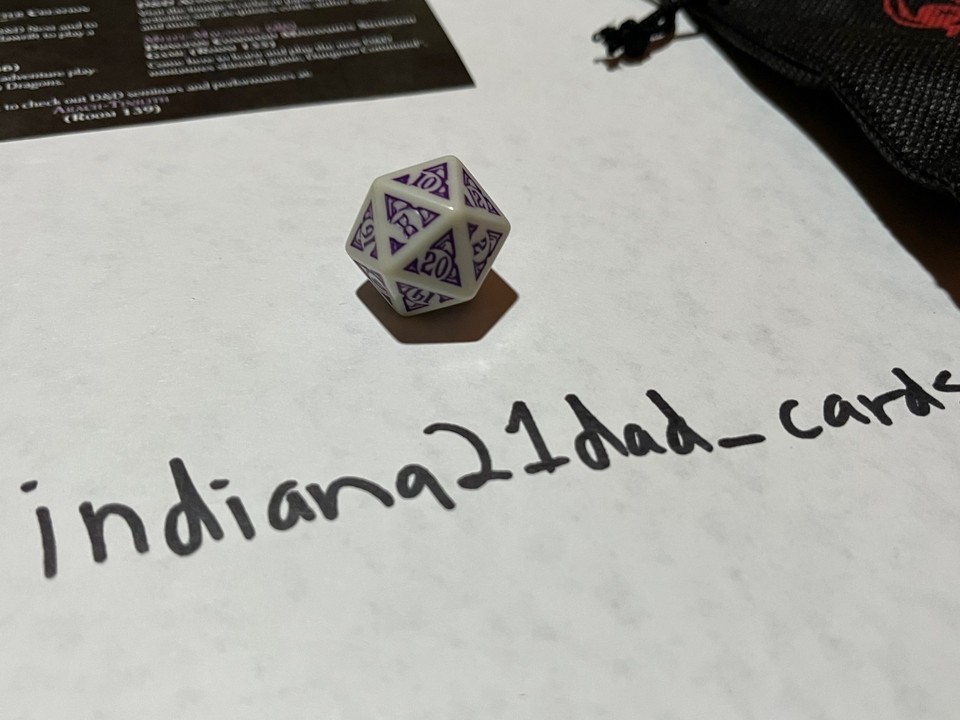 Gen Con 2012 D&D Drow Dice Complete Set - Dice Set, Bag, & card; Rare ...