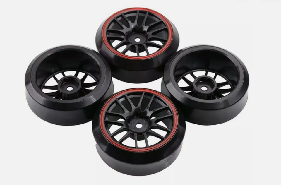 4PC Drift Tires Wheels Rim 12mm Hex HPI HSP 1:10 RC on Road Racing Car ...