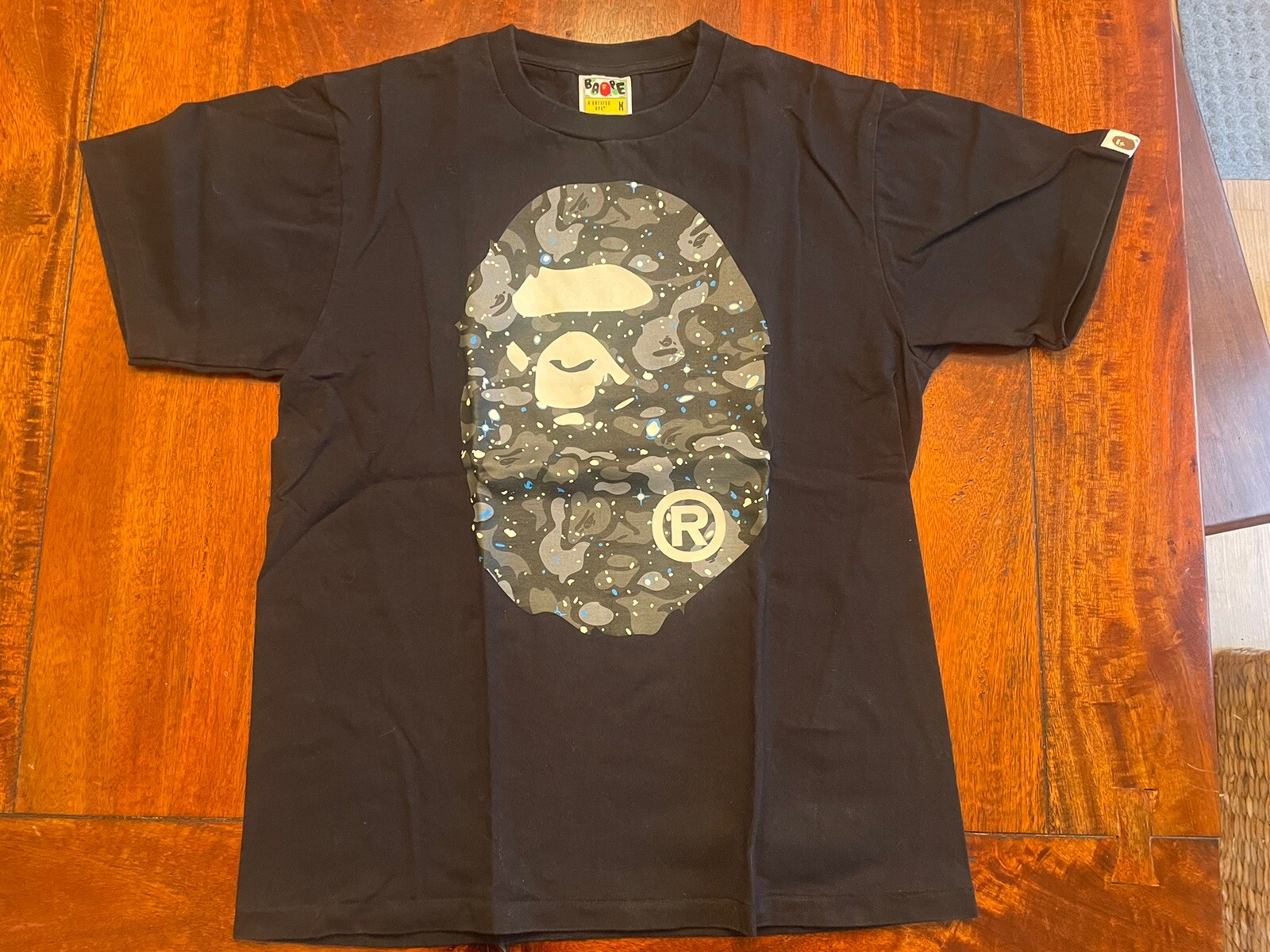 RARE VINTAGE BAPE A Bathing Ape Galaxy Camo BIG APE T… - Gem