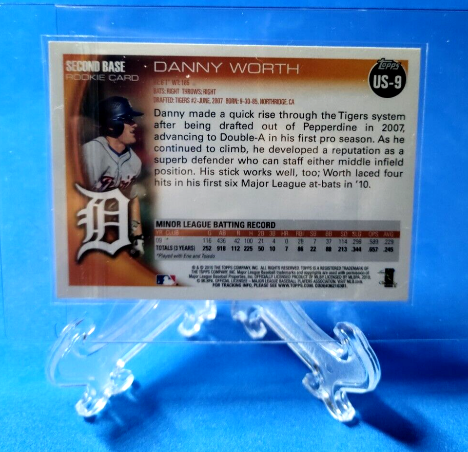Danny Worth 2010 Topps Collectible MLB Rookie Card No. US-9 | eBay