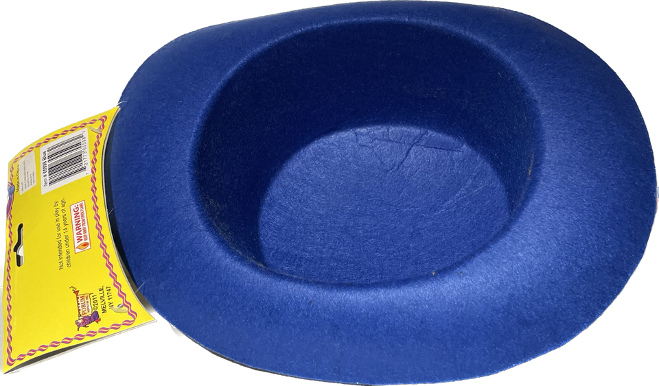 BLUE CLOWN DAISY DERBY HAT Costume Cap Funny Adult Bowler Yellow ...