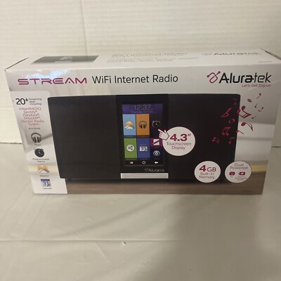 Aluratek AIRMM03F Wi-Fi Internet Radio Alarm Clock/Calendar & Streaming ...
