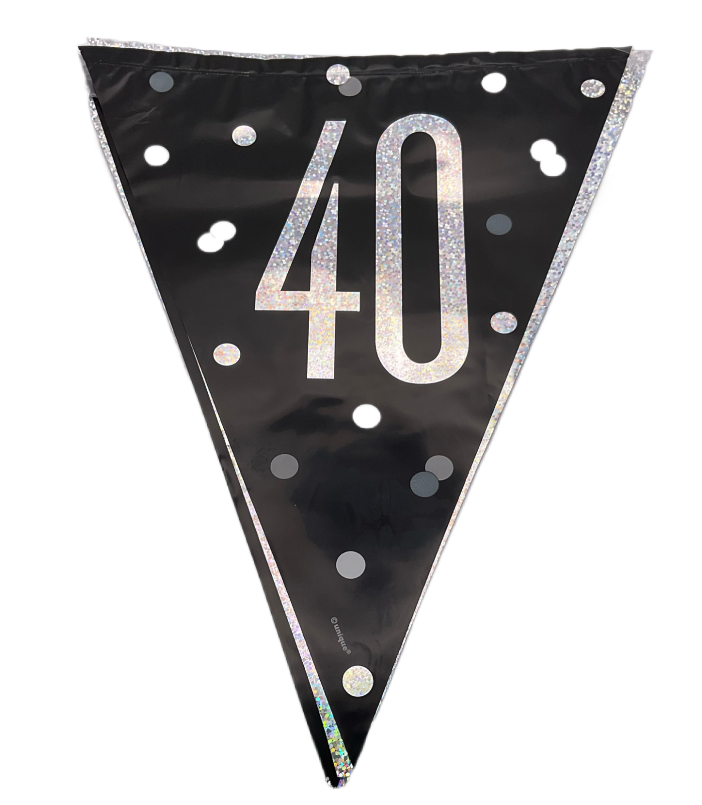 Black silver themed 40th birthday bunting flags banner Age 40 bunting ...
