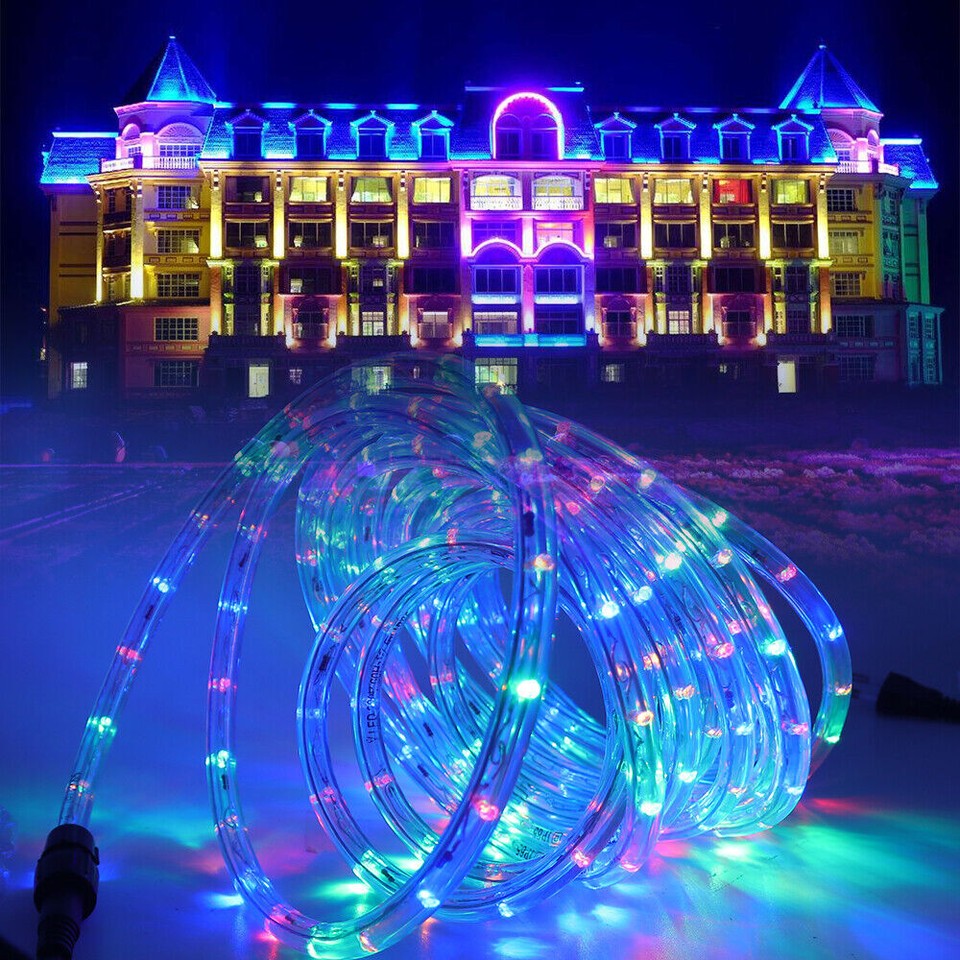 LED Rope Tube String Fairy Lights Strip 220V 240V Waterproof Outdoor ...