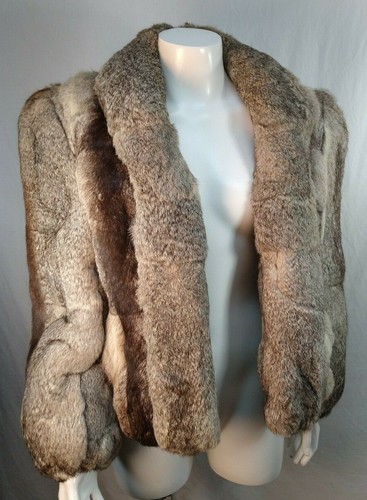 FABULOUS GENUINE RABBIT Size M REAL FUR COAT JACKET | eBay
