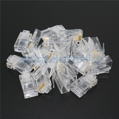 20Pcs Practical Internet Gold Plated Cable Modular RJ45 8P8C CAT5E Plug ...