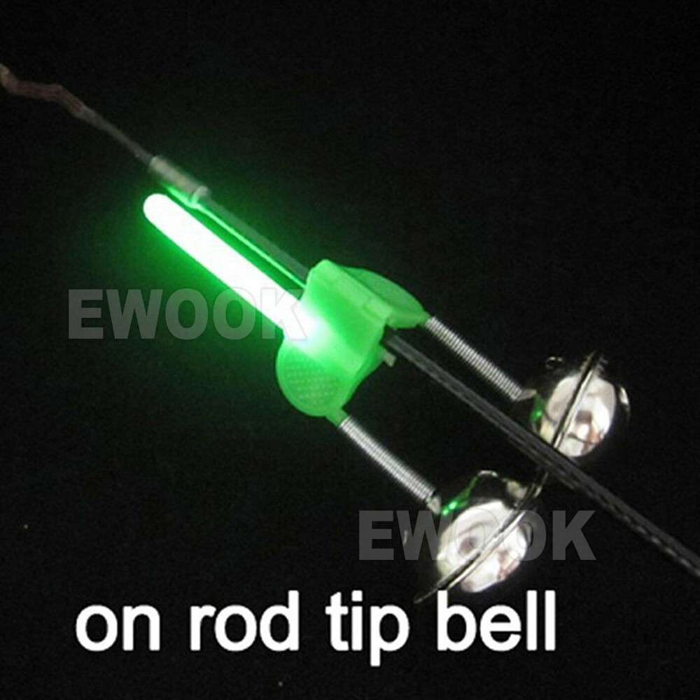 100 Fishing Glow Light Sticks Luminous Clip on Bend Fluorescent Rod Tip ...