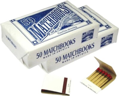 100 Plain White Matches Matchbooks for Wedding, Birthday, Party (2 ...