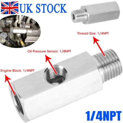 Universal Car Engine Cylinder 1/4NPT Adaptor 1/8 T304 Steel Oil ...