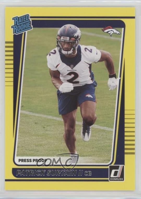 2021 Panini Donruss Rated Press Proof Yellow Patrick Surtain II #330 ...