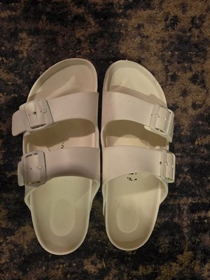 BIRKENSTOCK Arizona Womens WHITE Eva Slides BIRKS shoes size 6-6.5 (37 ...