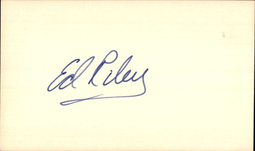Ed Riley Signed 3x5 Index Card Cut 1972-78 Rochester Red Wings ...