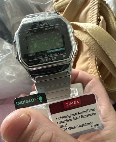 Timex T78587 Men's Classic Digital Dress Stainless Steel Expansion Band ...