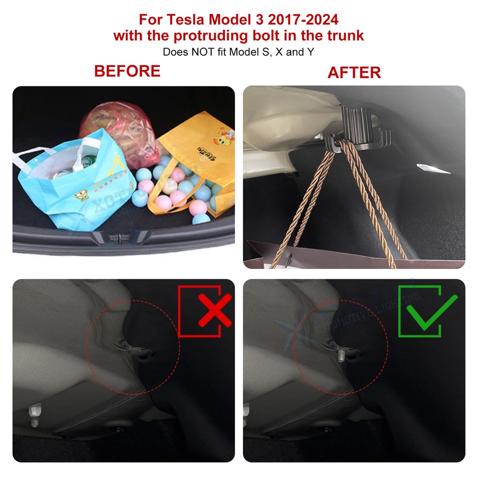 Trunk Hook For Tesla Model 3 Accessories Car Cargo Rear Bag Hook Holder ...
